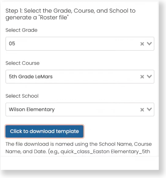 Roster with Quick Class Upload