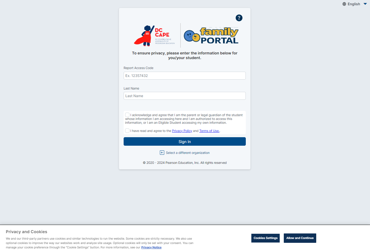 Sign in to Family Portal